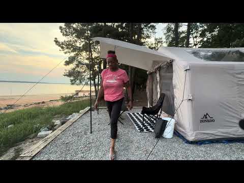 My Husband Birthday Camping using @Zonkoo_Outdoors  Four Season Blow up Tent