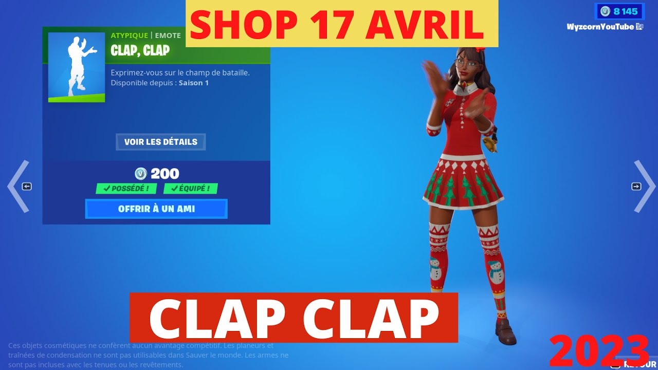 *NEW* CLAP CLAP FORTNITE EMOTE BOUTIQUE 17 AVRIL FORTNITE BATTLE ROYAL ...