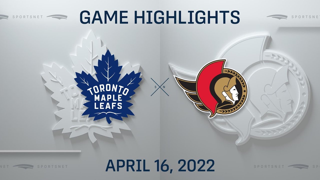 NHL Highlights | Maple Leafs vs. Senators - Apr 16, 2022 - YouTube