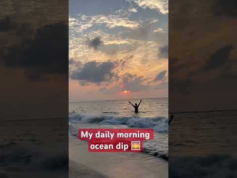 My daily morning ocean dip with sunrise 🌅 - YouTube