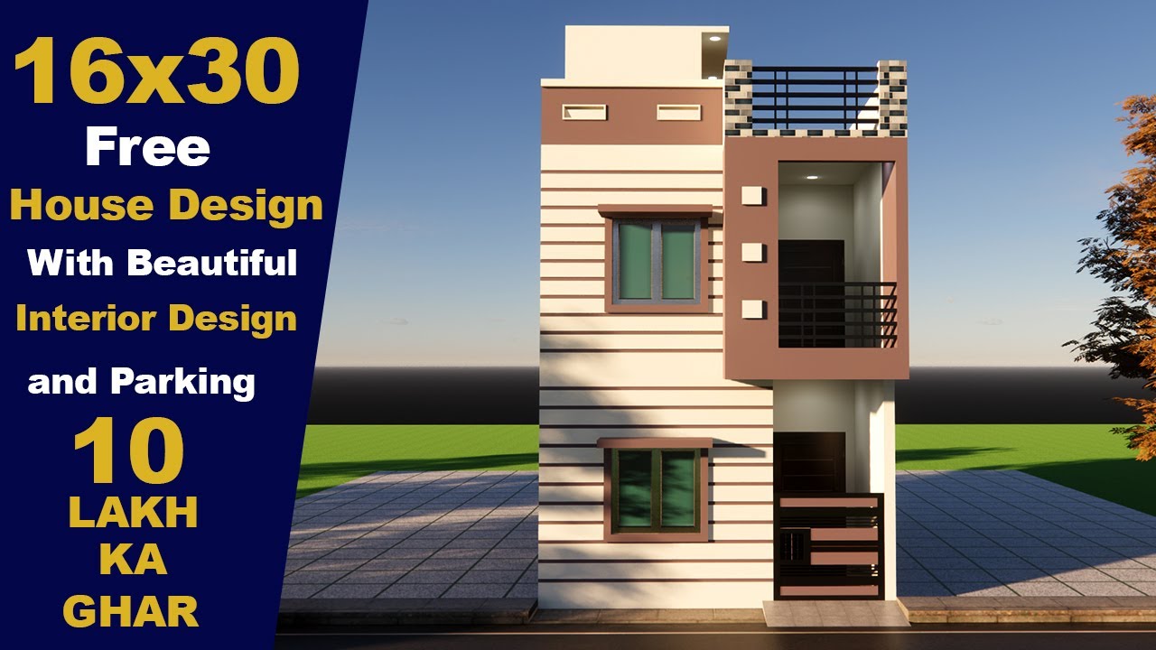 16 x 30 house plan with 3d elevation II 16 x 30 ghar ka naksha II 16 x ...