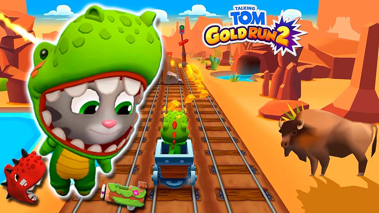 Talking Tom Gold Run – Dino Tom in the Wild West – (Android, iOS ...