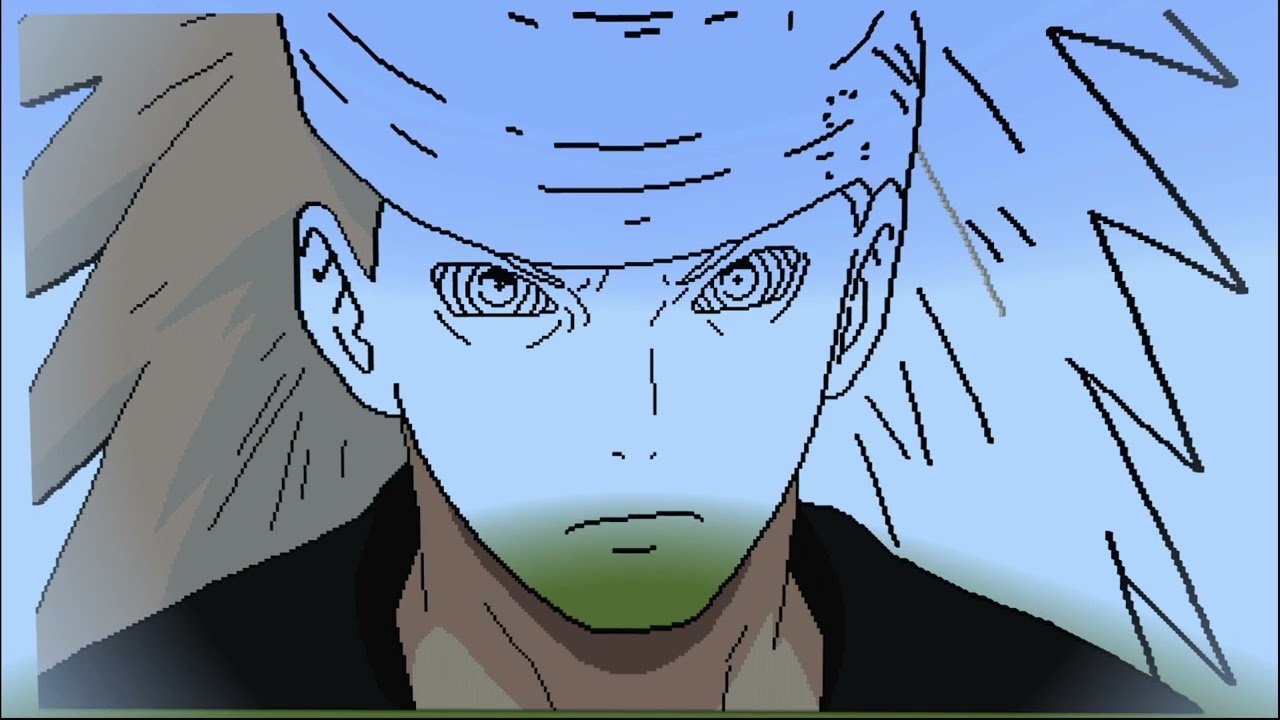 Building Madara 6 Paths Pixel Art in Minecraft (Naruto Shippuden) - YouTube