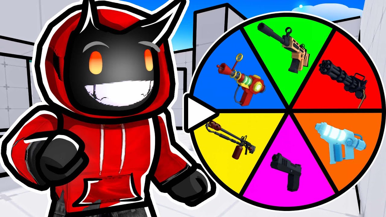 RANDOM WHEEL Decides OUR WEAPONS In ROBLOX Rivals... - YouTube