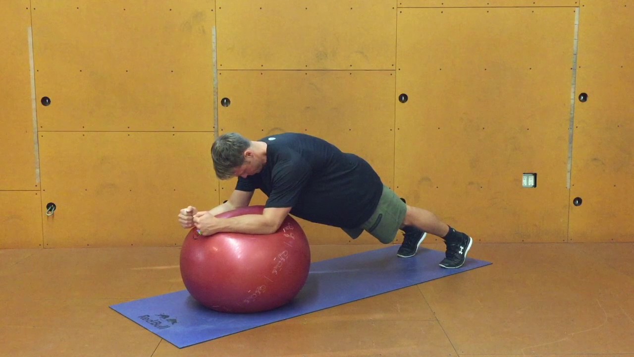 Stability Ball Front Plank Rollout - YouTube