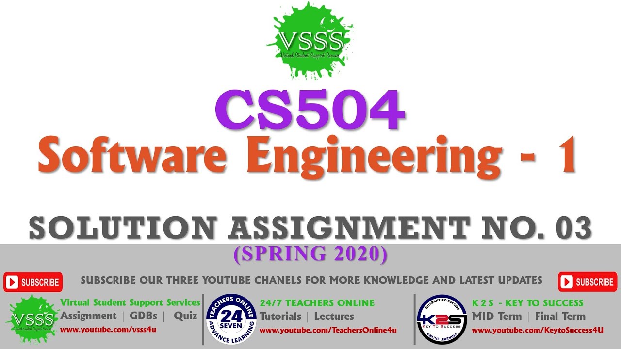 SOLUTION Assignment No. 3 (CS504 - Software Engineering-1) Spring 2020 ...