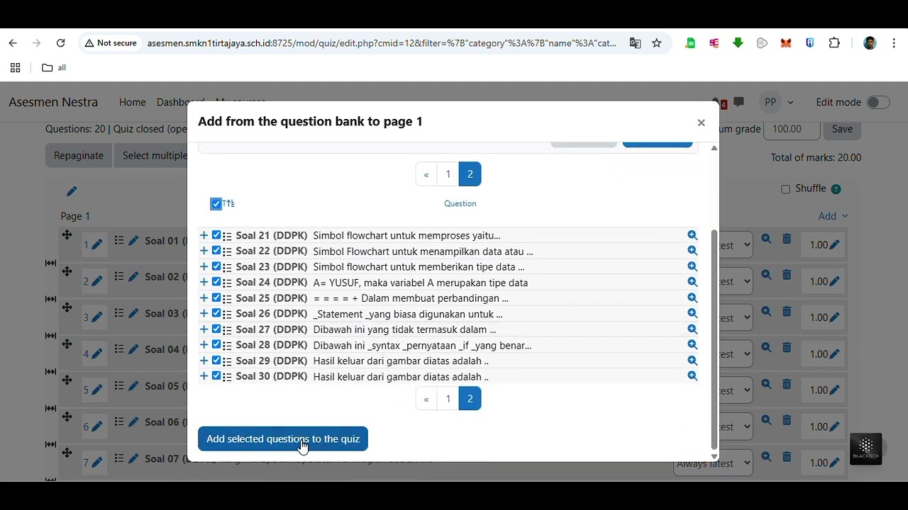 TUTORIAL UPLOAD SOAL SMKN 1 TIRTAJAYA - YouTube