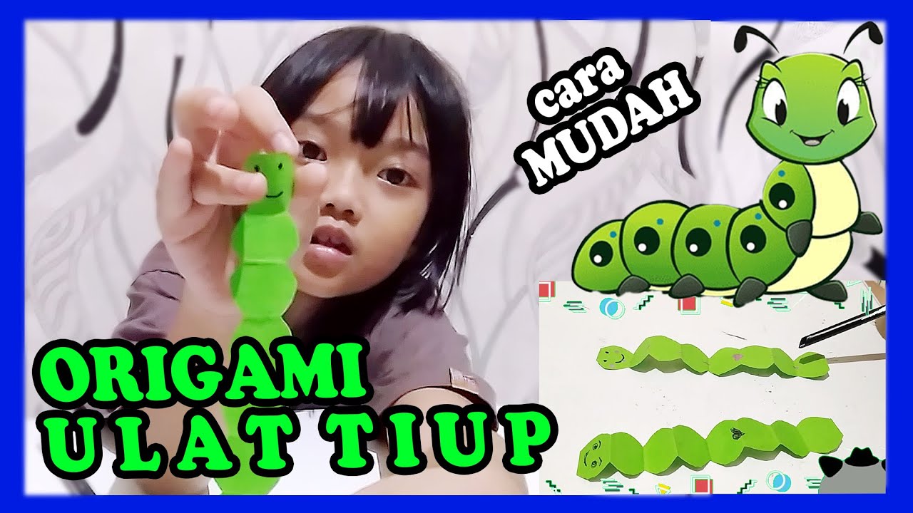 ORIGAMI ULAT KERTAS TIUP YANG LUCU - YouTube