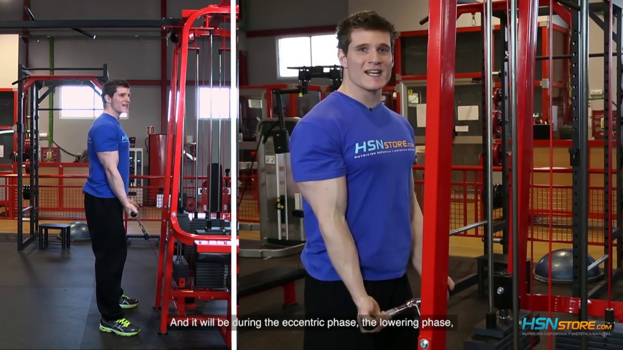 Curl de Biceps en Polea - YouTube