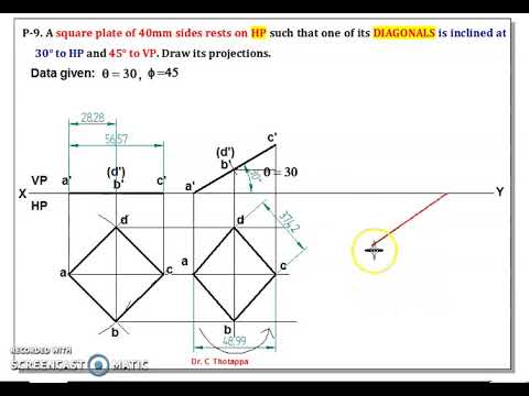 VTU CAED Projection of Plane P NO 9 - YouTube