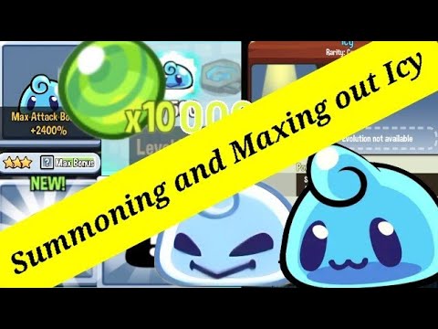 Summoning New Blue Slime Icy for 3 gold star & Maxing him using 10000 ...