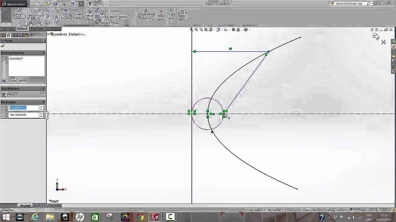 parabola on solidworks - YouTube
