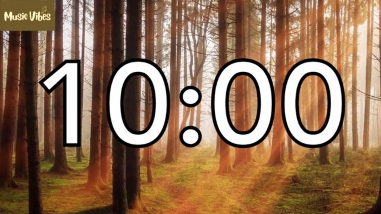 10 MINUTE TIMER with Relaxing Music - Acoustic Guitar (Clock changes ...