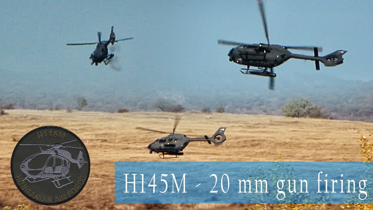 Hungarian Air Force H145M 20 mm gun firing - HForce Waffensystem - YouTube