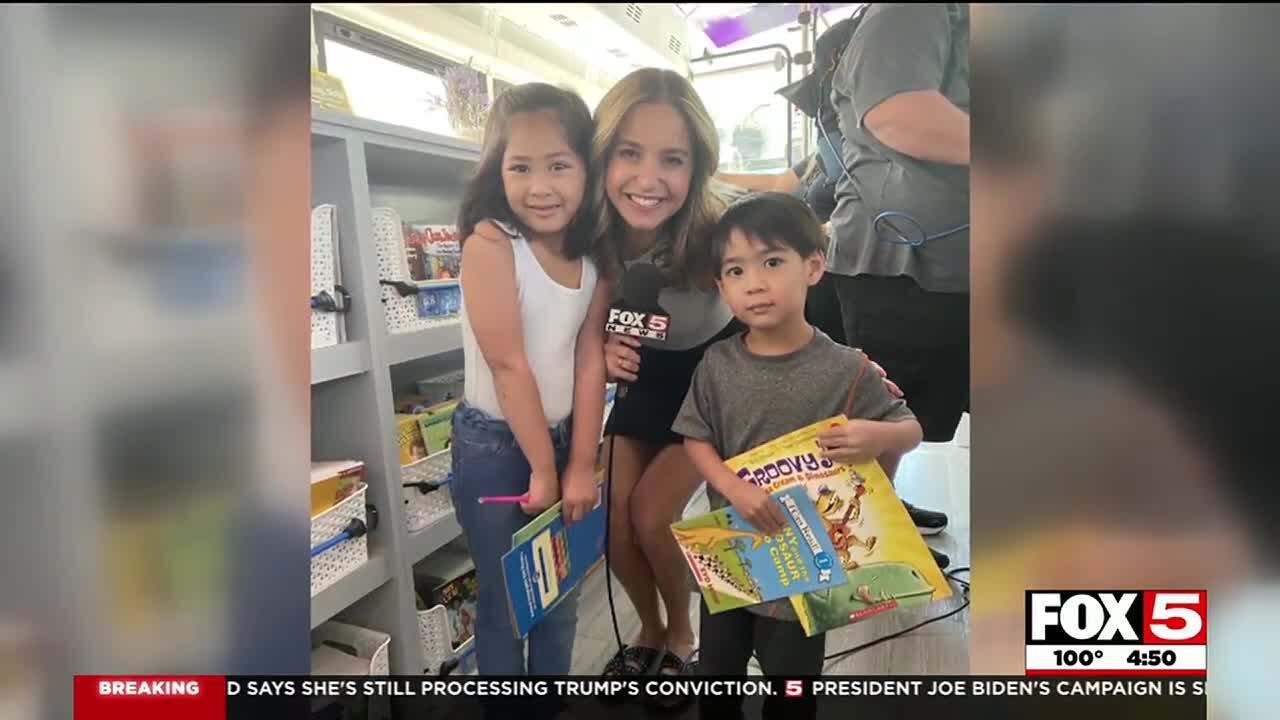 FOX5 Vegas Presents the Take 5 to Care Book Stop, featuring the CCSD Book Bus - YouTube