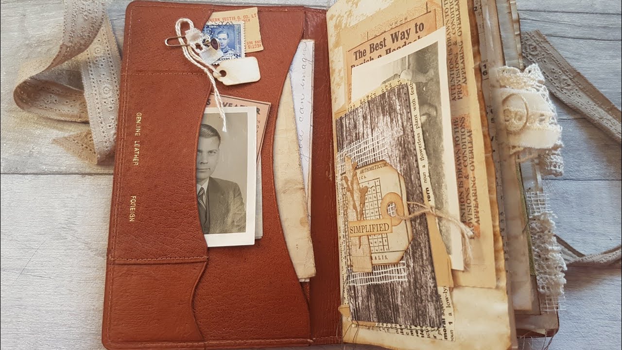 VINTAGE WALLET JOURNAL FLIP THROUGH - YouTube