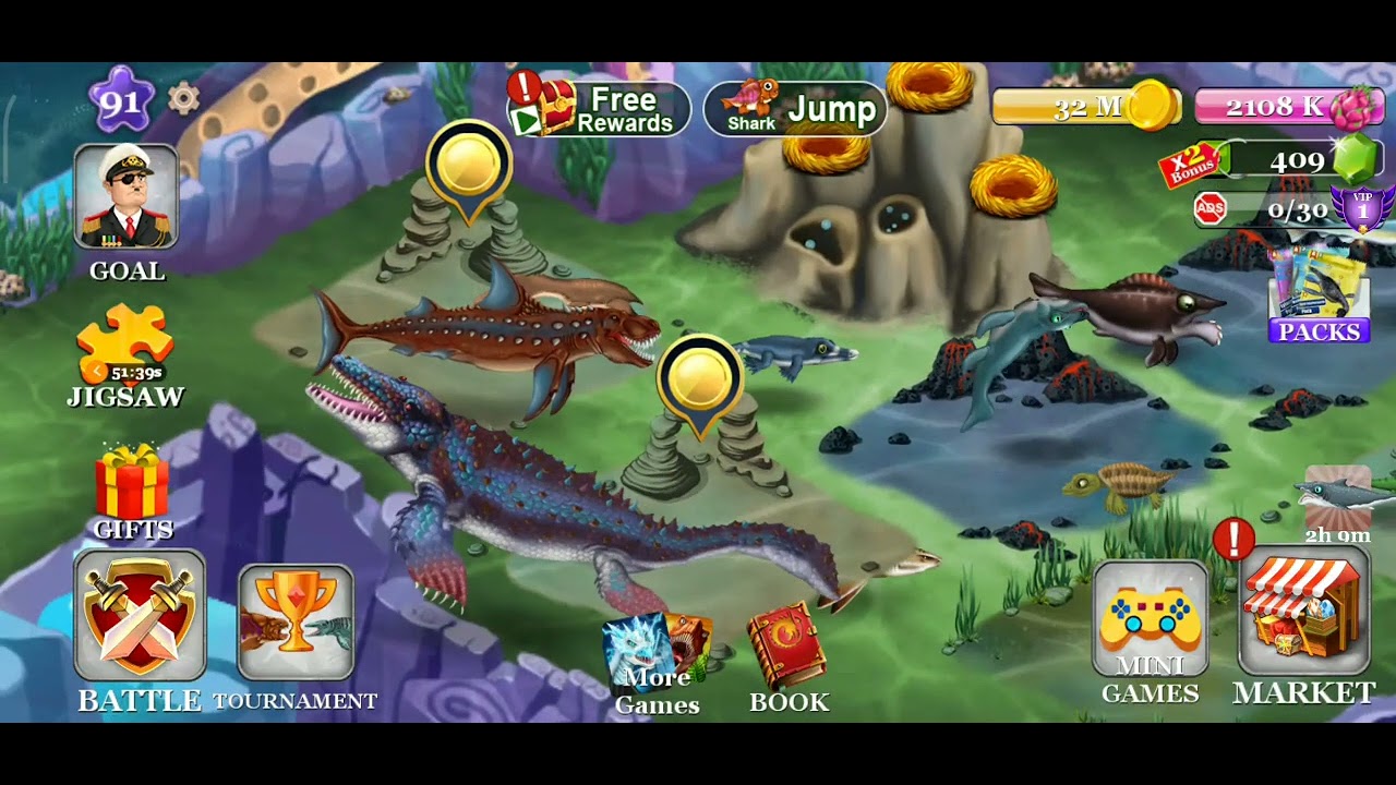 volcano Mosasaur Max Level - YouTube
