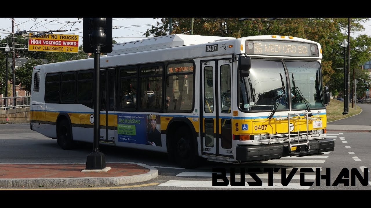 MBTA BOSTON NEOPLAN AN440LF DIESEL BUS 0407 IN CAMBRIDGE, MA - YouTube