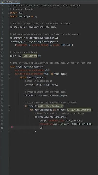 Face Mesh Detection in Python using OpenCV and Python #shorts - YouTube