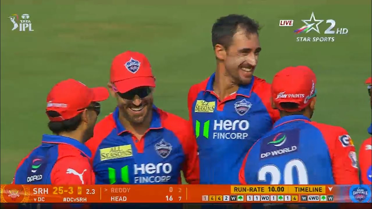 Michal starc 3 wicket today match 🔥 trevis head, Ishan & nitish reddy ...