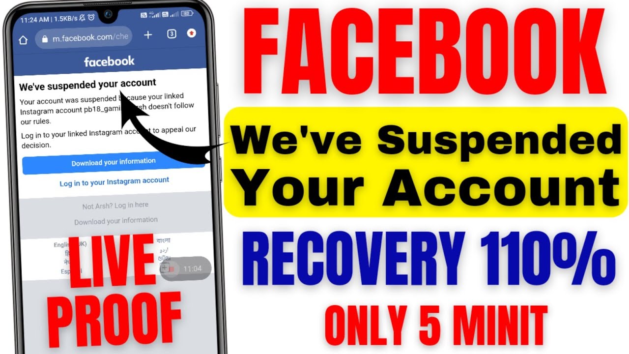 we suspend your account facebook 2023 | suspended facebook account ...