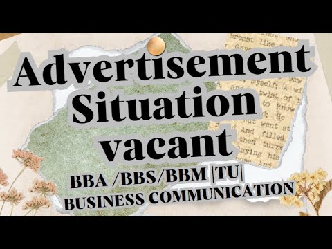 Advertisement writing Situation vacant BBA/ BBS/ BBM /BIM Business ...