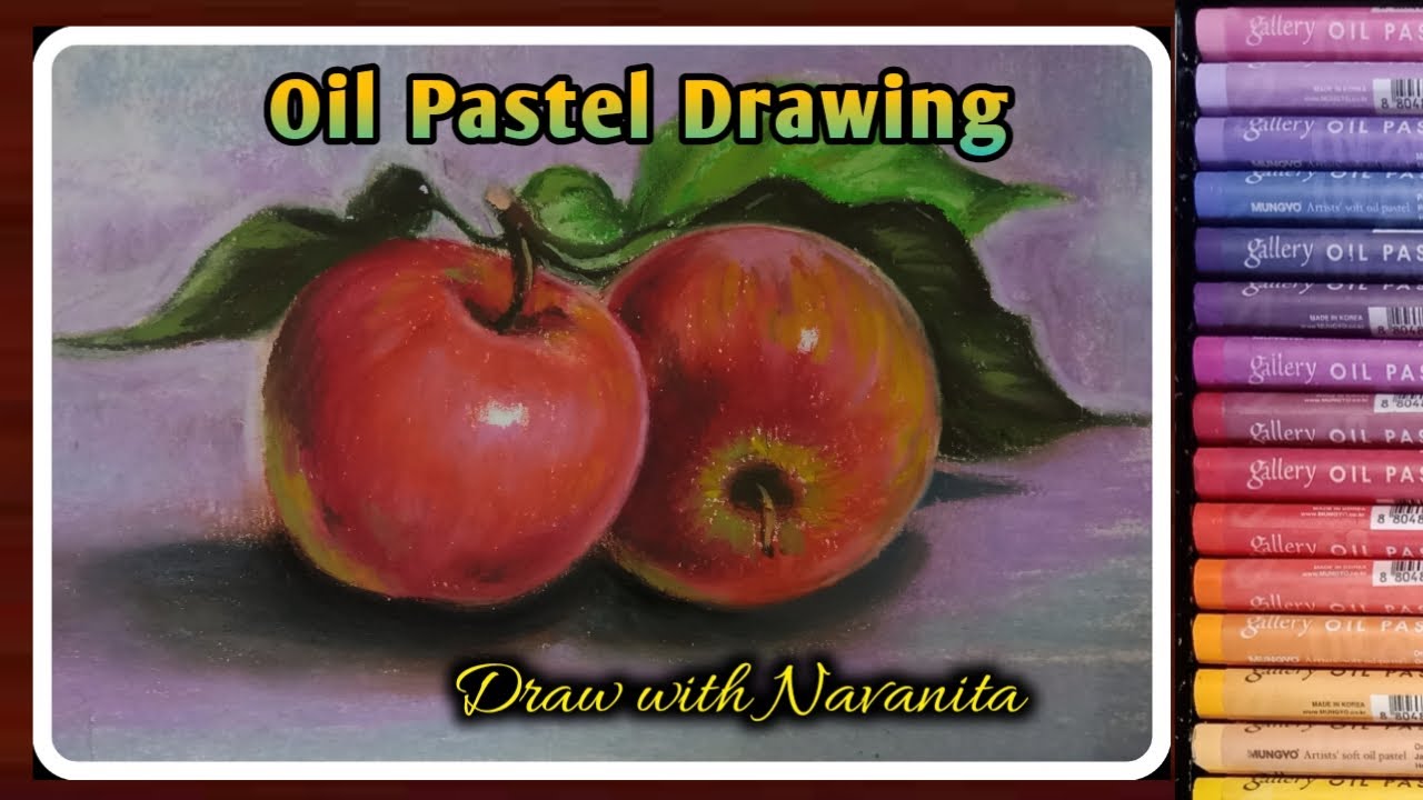 How to draw apples with Oil Pastel/Online class demo - YouTube