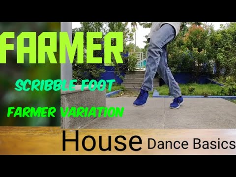 House Dance Basic Moves. (Farmer, Scribble foot, Farmer variation-House) - YouTube