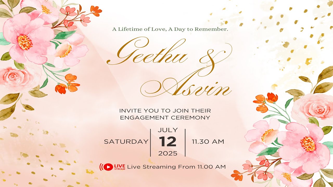 GEETHU & ASVIN || ENGAGEMENT LIVE STREAM || 12 - 07 - 2025 - YouTube