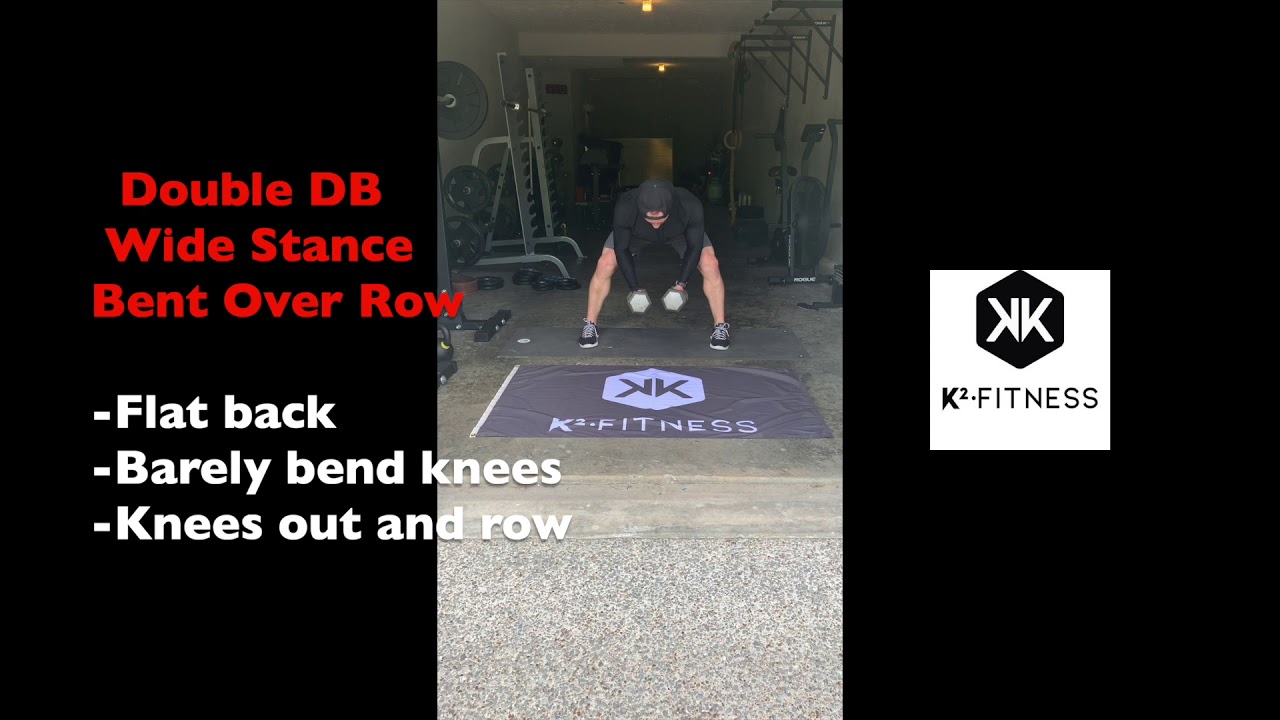 Double DB Wide Stance Bent Over Row - YouTube