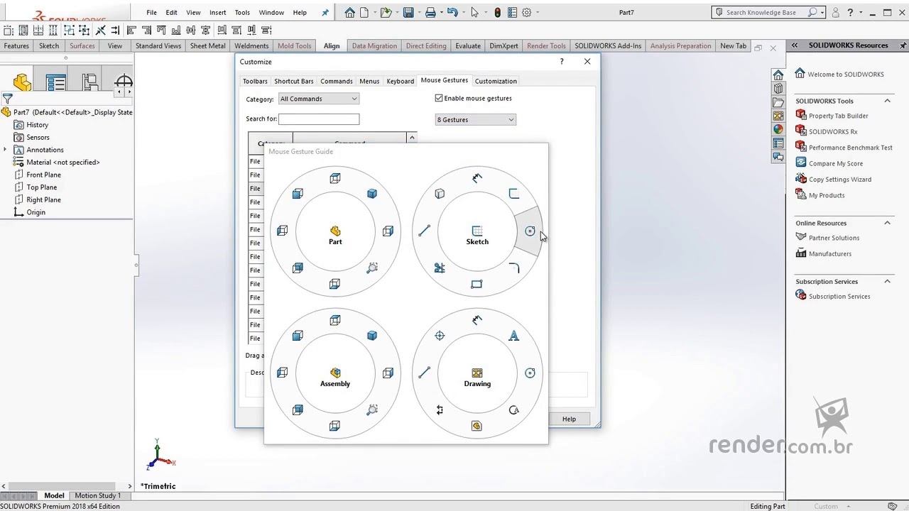 4 - Menüs und Symbolleisten bearbeiten | SolidWorks 2018 Teils - YouTube