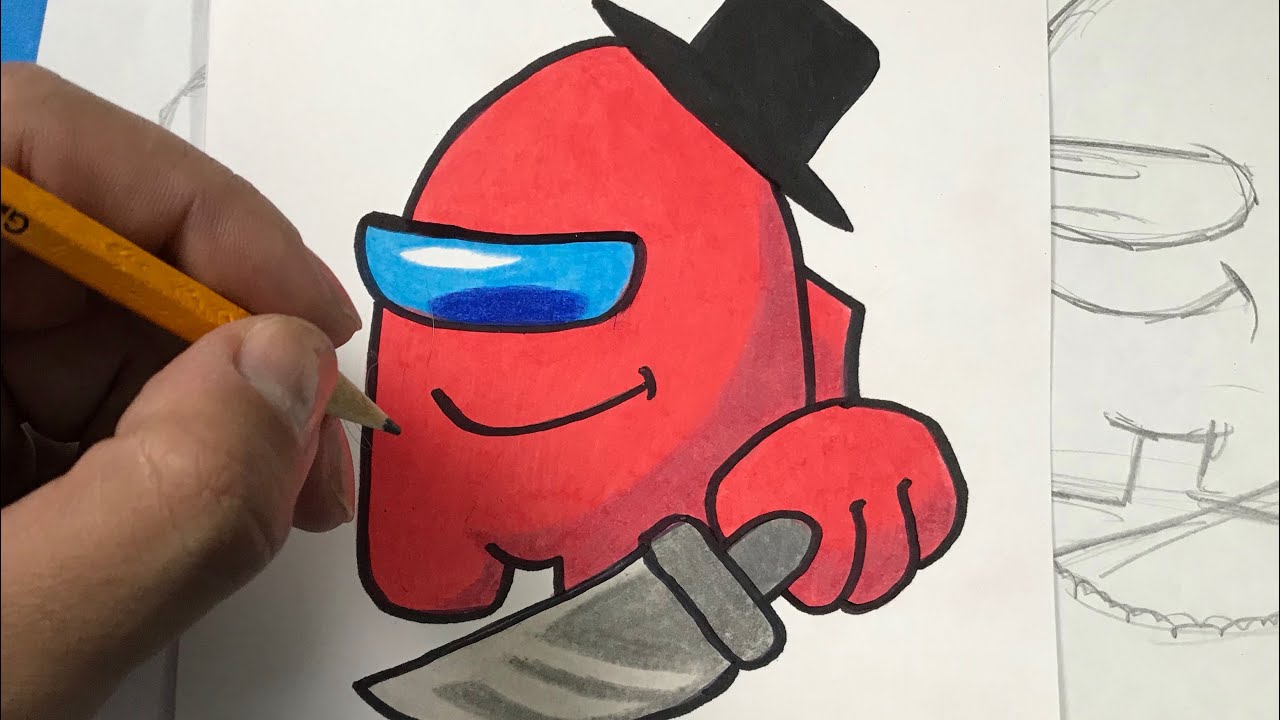 [AMONG US] Como dibujar a Among Us FNF 😱🔪 How To Draw Among Us Friday ...