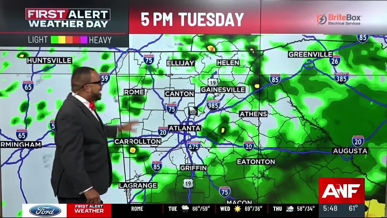 FIRST ALERT WEATHER DAY: Scattered rain all day - YouTube