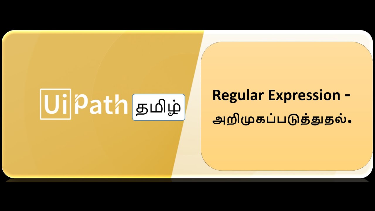 #1 Regular Expression - Tamil - An Introduction - YouTube
