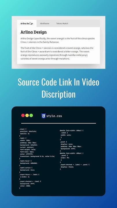 Responsive Tabs HTML CSS - YouTube