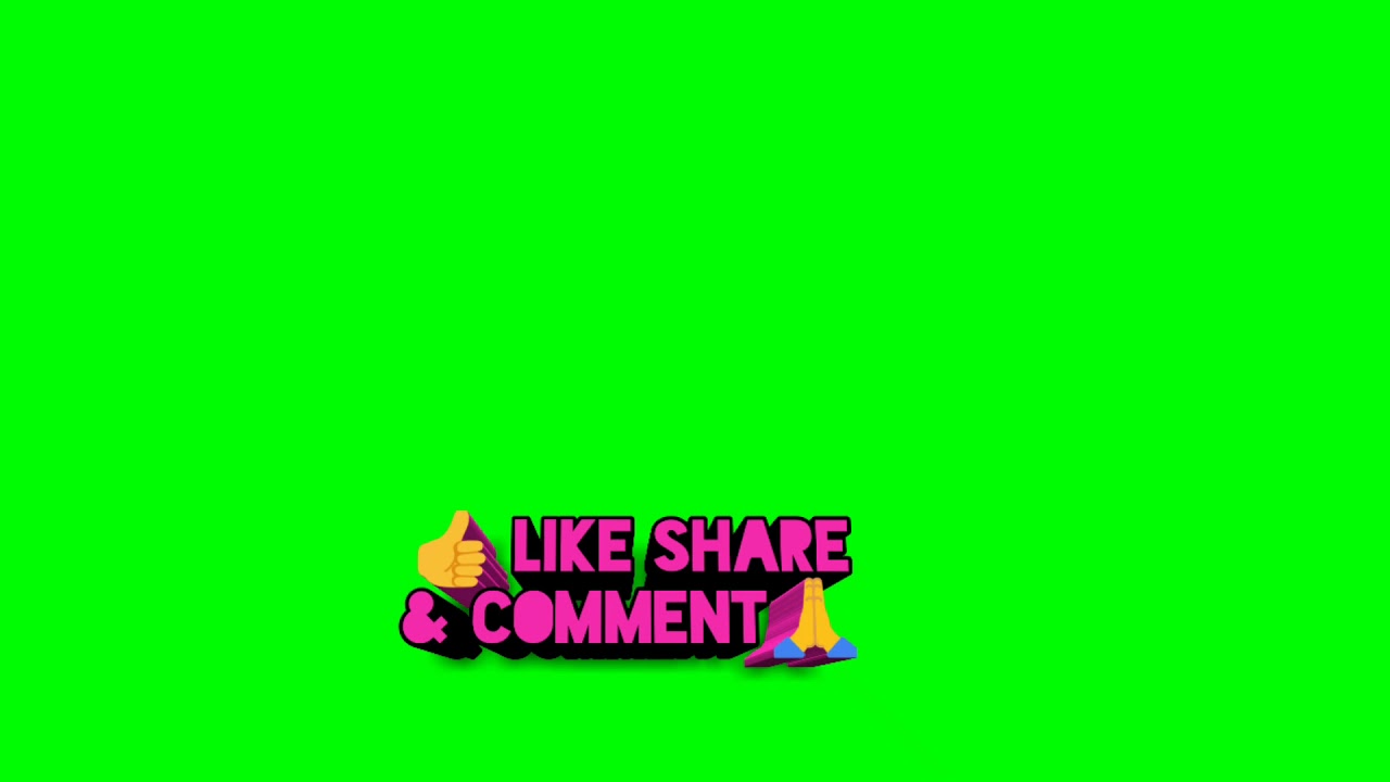 Like share & comment green screen|| Intro youtube logo green screen ...
