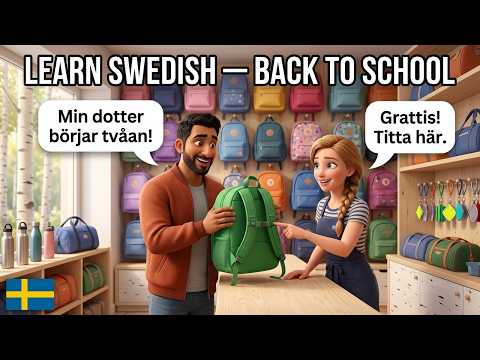 One Hour of Real Swedish – 16 Back-to-School Conversations, Spoken Slowly (A1–A2)