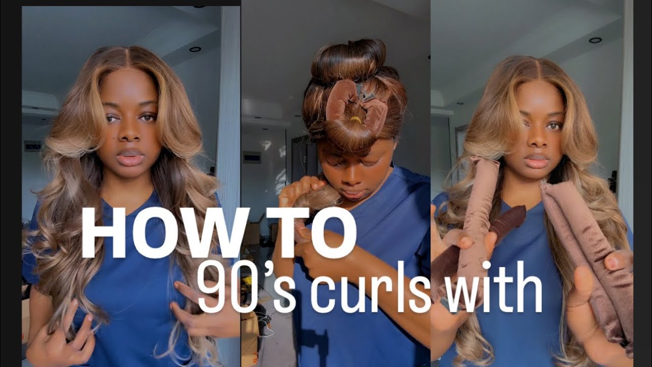 HOW TO ACHIEVE 90s CURL ON A WIG WITH CURLY ROD| curly rods curls on a wig - YouTube