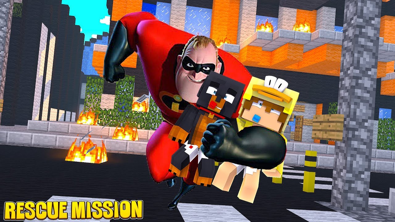 Minecraft Rescue Squad - Mr INCREDIBLE SAVES THE DAY - YouTube
