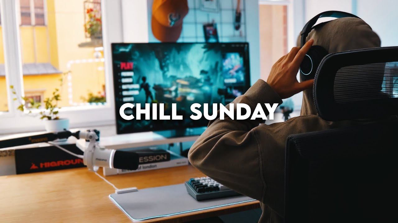☁️ game vlog | chill sunday 📦 new keychron keyboard and asmr mic ...