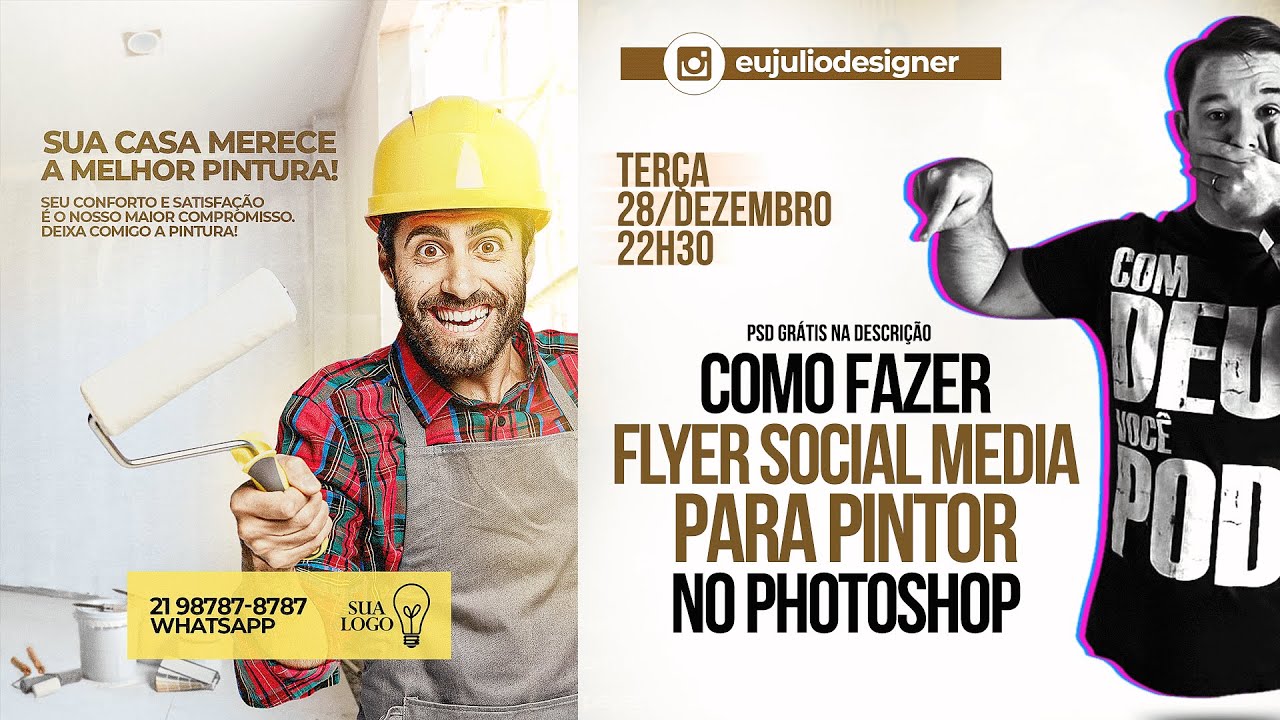 #12 Como Fazer Flyer Social Media Para o #Pintor no Photoshop - YouTube