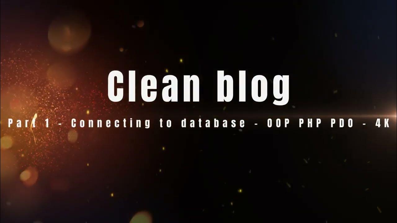 Part 1 - Connecting to database - OOP PHP PDO - YouTube