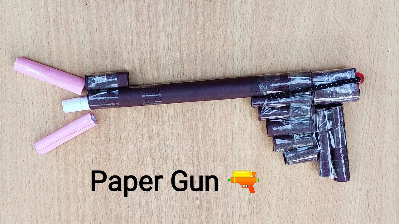 Art and craft, Paper gun, Paper crafts, Paper pistol, Craft with paper ...