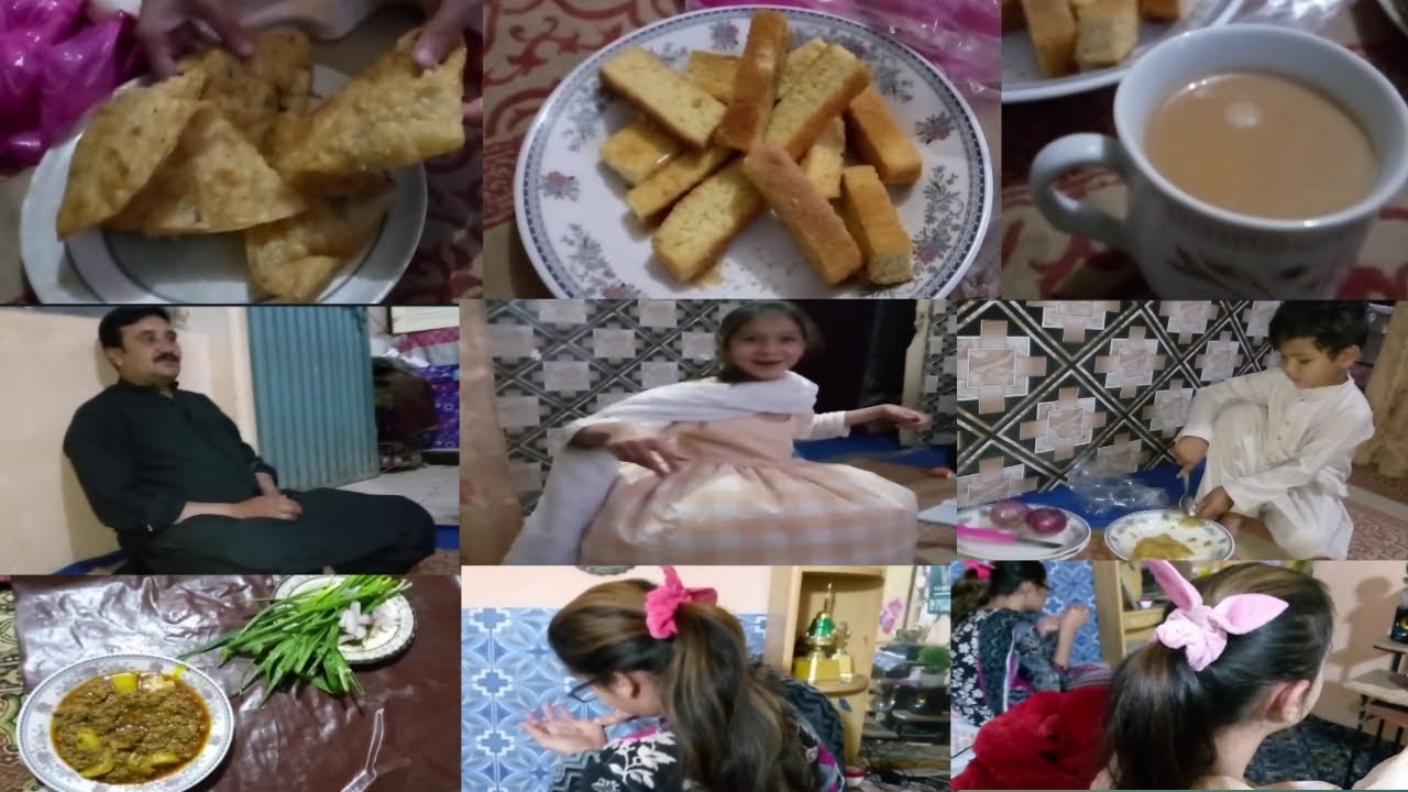 Eating Vegetables Samosay Taking Tea with Sammosha Chat.And Rehan Study ...