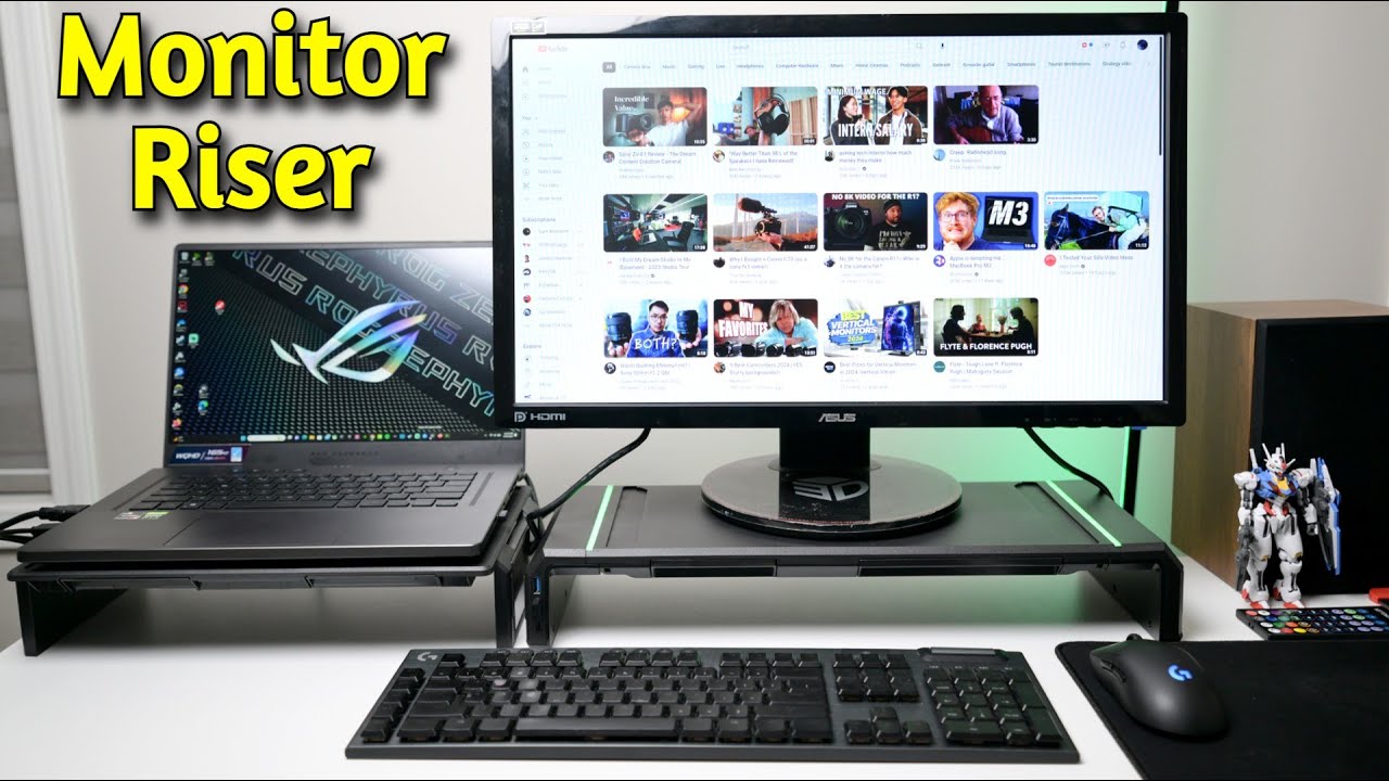 Dual Monitor / Laptop Riser with USB 3.0 Hub, Organizers and RGB! - YouTube