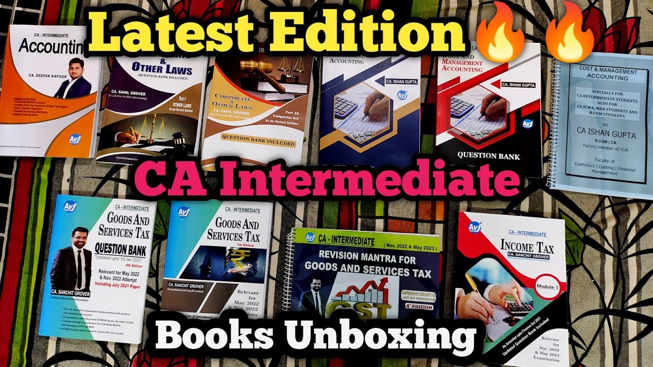 CA Intermediate Books | Latest Edition🔥 | Unboxing😋| AVJ academy - YouTube