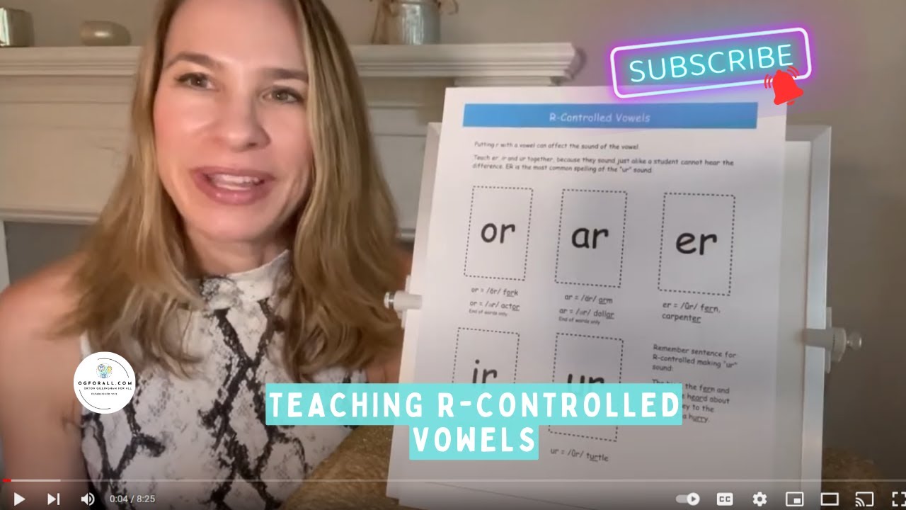 Teaching R Controlled Vowels from Orton Gillingham Coaching - YouTube