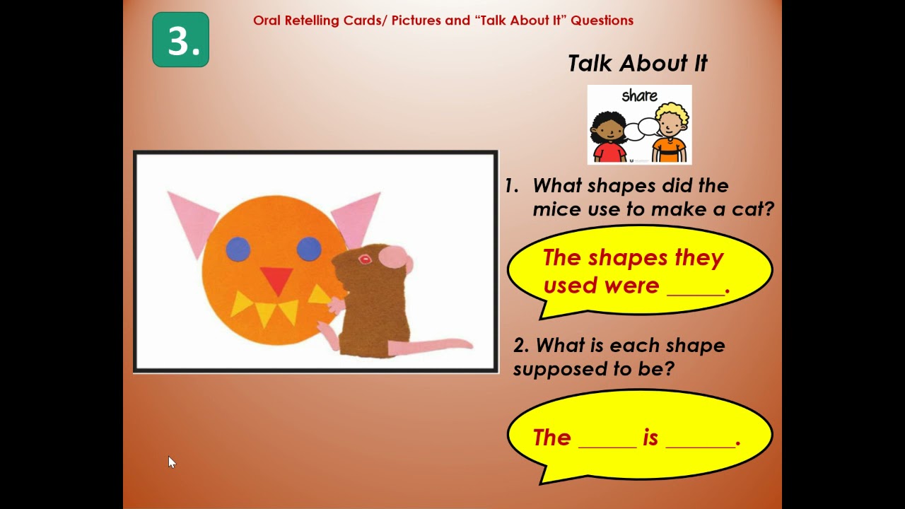 Kindergarten Journeys' Lesson 10 Oral Retell of the story, Mouse Shapes ...