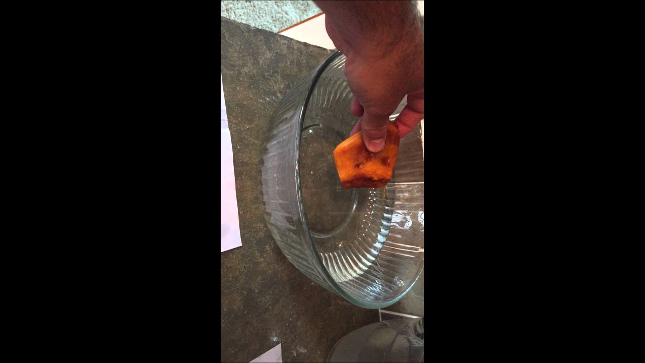 Amber floating in salt water test - YouTube