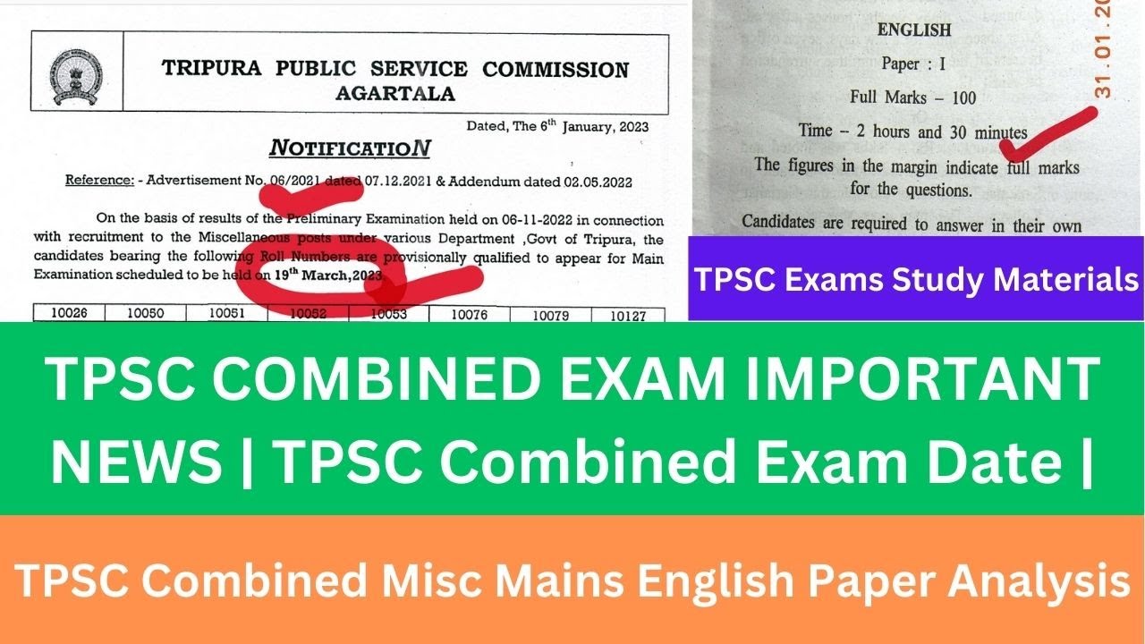 TPSC Combined Mains English Paper Preparation|TPSC COMBINED EXAM ...